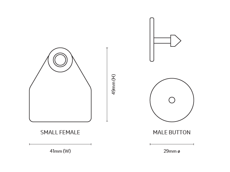 Visual Tag - Small Female and Male Button Combo - Allflex Australia